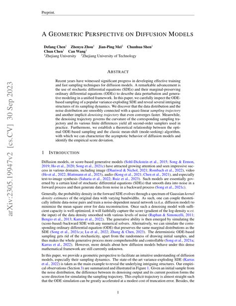 Pdf A Geometric Perspective On Diffusion Models