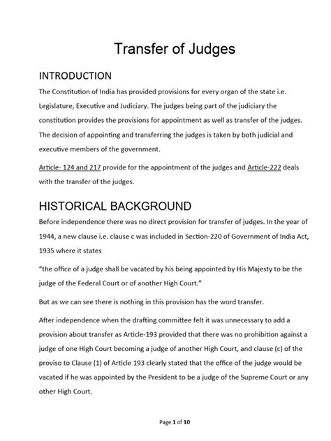 Transfer Of Judges Pdf Judge Legal Documents