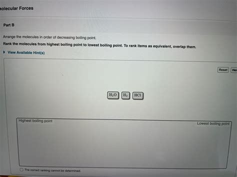 Answered Part B Arrange The Molecules In Order… Bartleby