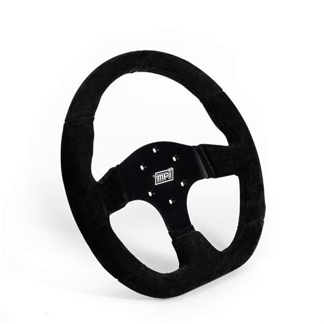 MPI MPI GT B GT D Shaped Suede Steering Wheel Aluminum Blk
