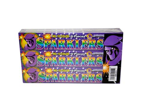 10 Color Sparkler 6 Pieces Per Box Phantom Fireworks