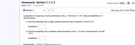 Solved Homework Section 7 1 7 3 Score 1 12 1 8 Answered