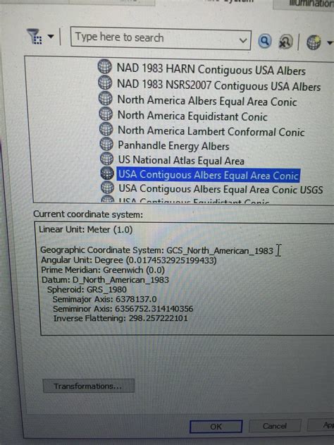 Every Projected Coordinate System In Arc Has A Metadata Field Where It Gives The Name Of A