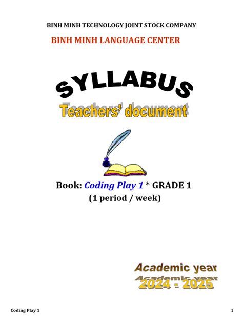 Syllabus Coding Play 1 Edited 31824 Pdf