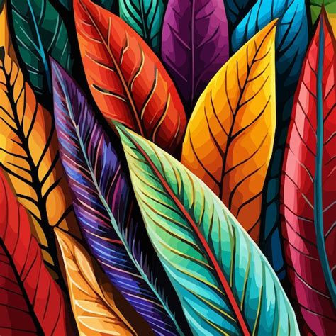 Premium Vector Illustration Of Tropical Colorful Plants In The Form