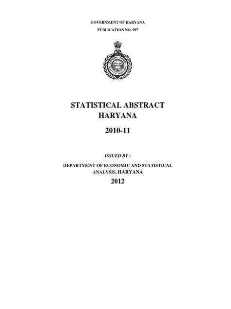 Statistical Abstract 2010 11 Pdf Agriculture Demographics Of India