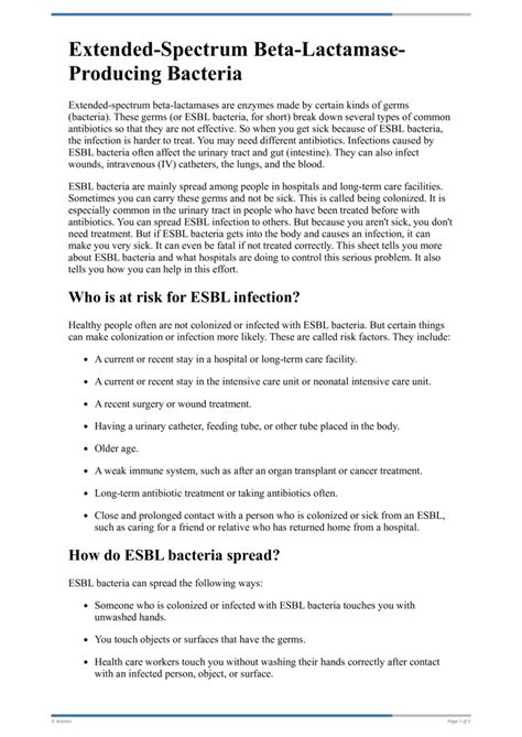 Text Extended Spectrum Beta Lactamase Producing Bacteria Healthclips Online