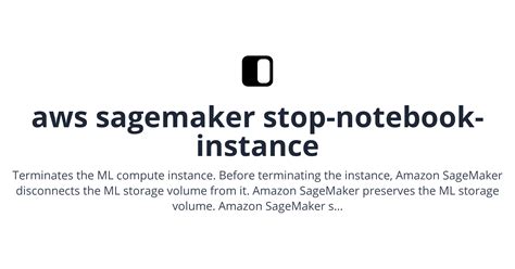 Aws Sagemaker Stop Notebook Instance Fig