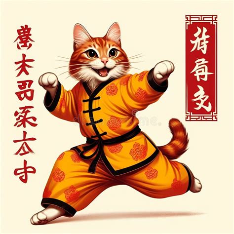 Kung Fu Kitty The Martial Arts Master Stock Illustration