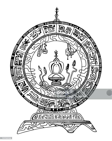 흰색으로 격리된 어린이와 성인을 위한 모험 타임머신이 있는 환상적인 색칠하기 책입니다 낙서 스타일 장식 재미있는 타임머신 안티 스트레스 0명에 대한 스톡 벡터 아트 및 기타