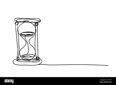 Hourglass Line Drawing Stylevector Design Stock Vector Image And Art