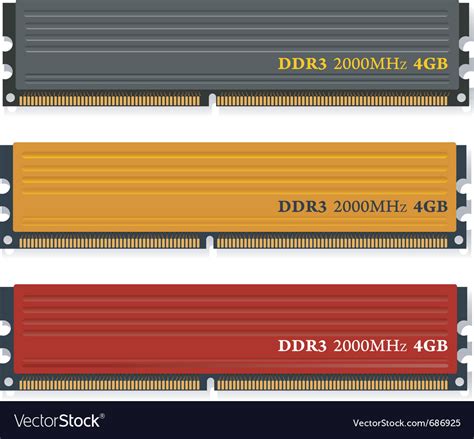 Ddr3 Memory Modules Royalty Free Vector Image Vectorstock