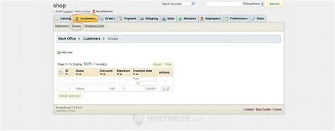 Hostknox Prestashop 14 Customers Tutorial