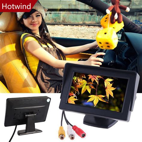 4 3 รถด้านหลังดูระบบสํารองย้อนกลับกล้องคืนวิสัยทัศน์ Tft จอแอลซีดี จอมอนิเตอร์ Shopee Thailand