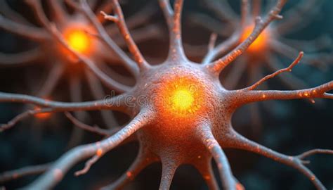 Neuron Cells Send Electrical Signals In Human Brain For Neural Activity Info Transfer