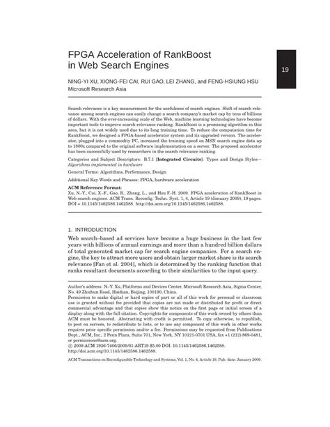 Pdf Fpga Acceleration Of Rankboost In Web Search Engines Dokumentips