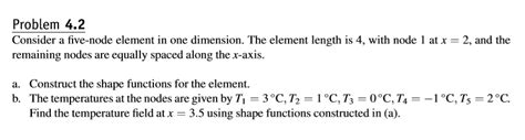 Solved Problem 42 Consider A Five Node Element In One