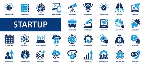 시작 플랫 아이콘이 설정되었습니다 투자자 자금 조달 아이디어 사업 계획 플랫 아이콘 컬렉션 Launch Party에 대한 스톡 벡터 아트 및 기타 이미지 Istock
