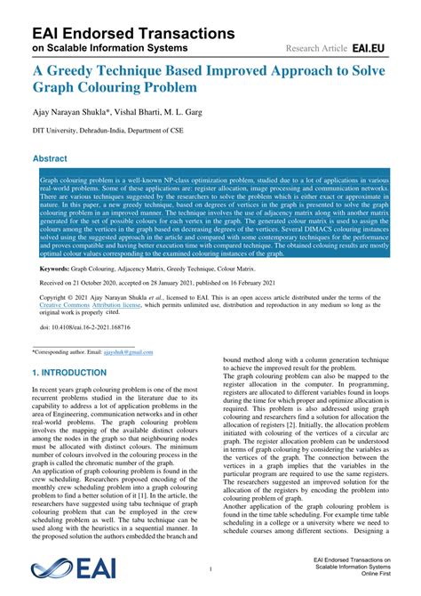 pdf a greedy technique based improved approach to solve graph colouring problem