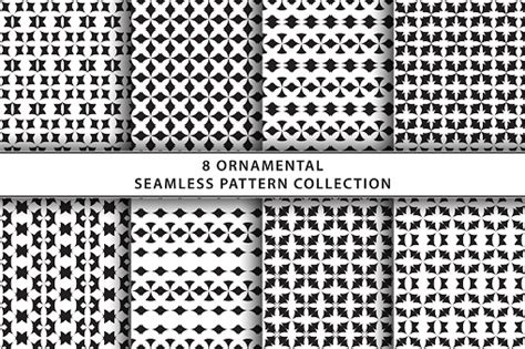 고전적인 기하학적 이음새가 없는 패턴 세트 컬렉션 벡터 0명에 대한 스톡 벡터 아트 및 기타 이미지 0명 검은색 골동품 Istock