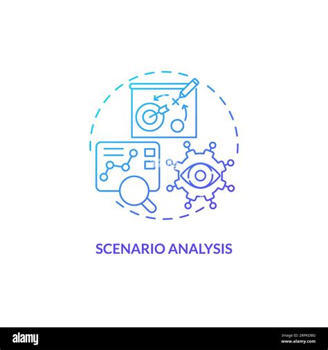 2d Gradient Scenario Analysis Line Icon Concept Stock Vector Image