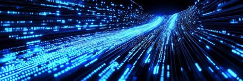 Digital Data Stream Abstract Image Of A Glowing Blue Data Stream
