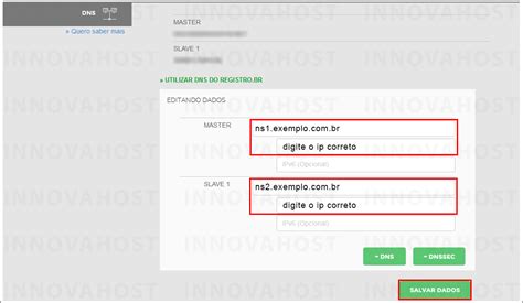 Como Configurar Meus Dns Personalizados No Registrobr Base De Conhecimento Innova Host