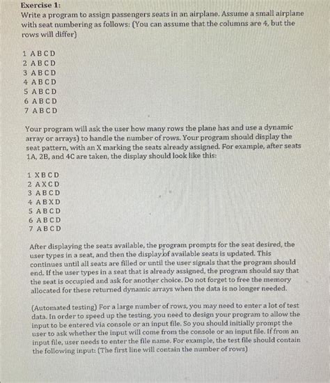 Solved Exercise 1 Write A Program To Assign Passengers