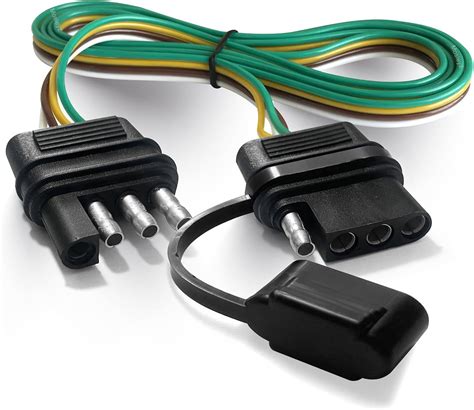 Zeprnir Trailer Wire Extension 4 Way 4 Pin Plug 4 Wire 4 Flat