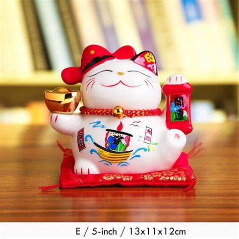 45 Maneki Neko Lucky Cat Ornament Ceramic Fortune Cat Statue Home