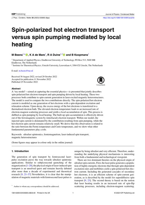 Spin Polarized Hot Electron Transport Versus Spin Pumping Mediated By Local Heating Request Pdf