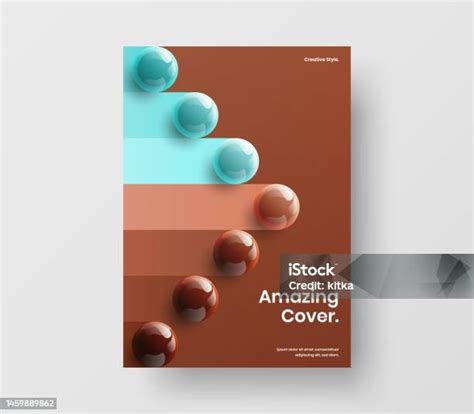 여러 가지 빛깔의 소책자 디자인 벡터 템플릿입니다 밝은 3d 구체 책 표지 그림입니다 A4 용지에 대한 스톡 벡터 아트 및 기타 이미지 A4 용지 개념 고급 Istock