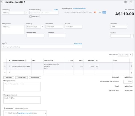 Sales Invoices To QuickBooks EzzyBills