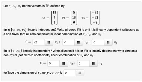 Solved Let V1 V2 V3 Be The Vectors In R3 Defined By Chegg Com
