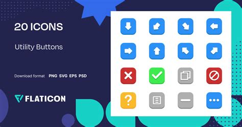 Pack De Iconos Utility Buttons Flat 20 Iconos Svg