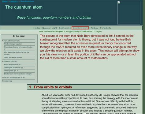 Chem1 Virtual Textbook The Quantum Numbers Ebook For 9th 10th Grade Lesson Planet
