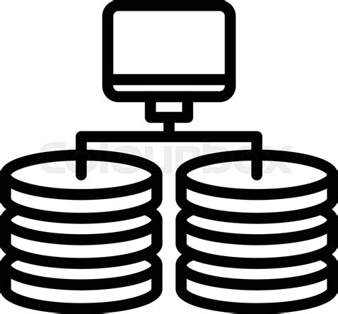 Database Backup Icon Outline Style Stock Vector Colourbox