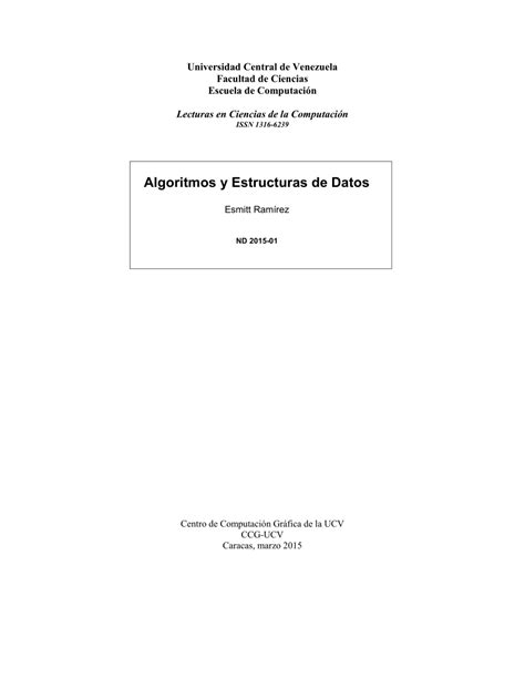 Pdf Algoritmos Y Estructuras De Datos