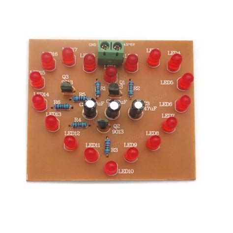 DIY LED Electronic Kit LED Flashing Light Heart Circulation Flashing Light Red LED Heart