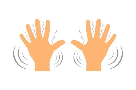 다양한 정신 장애 공황 두려움 파켄슨 병의 증상의 손에 떨고 흰색 배경에 격리 된 플랫 벡터 그림 떨고 있음에 대한 스톡 벡터 아트 및 기타 이미지 Istock