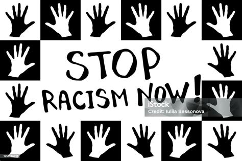 인종차별을 중지 인종 불평등과 혁명적 인 디자인에 항의 반 인종 주의의 주제에 손으로 작성 벡터 문자 낙서 전단지 스티커 포스터용 0명에 대한 스톡 벡터 아트 및 기타