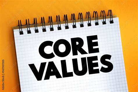 Core Values Text On Notepad Concept Background Stock Photo Adobe Stock