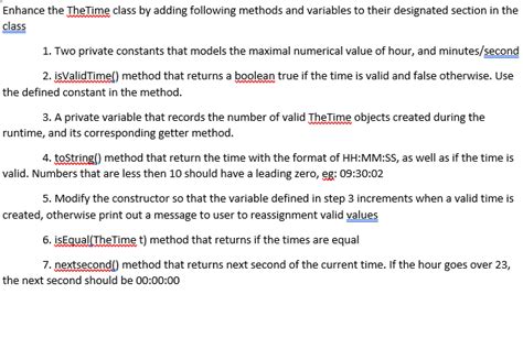 Solved Java Public Class Thetime Private Int