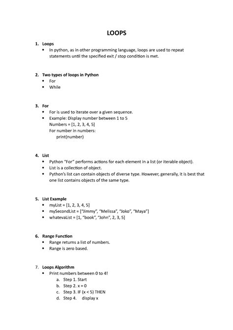 Loops Loops Loops In Python As In Other Programming Language Loops