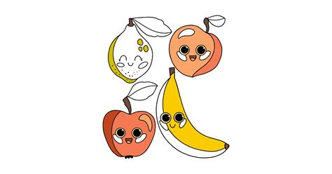 Розмальовка Мультфільм фрукти ♥ Онлайн і Надрукувати безкоштовно
