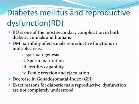 Role Of Diabetes Mellitus In Male Reproductive System Pptx
