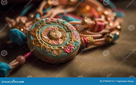 Ornate Hindu Bracelet Symbolizes Wealth And Spirituality In Traditional
