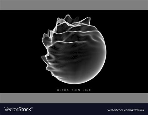 Distorted Line Spheres Thin Line Glitch Royalty Free Vector