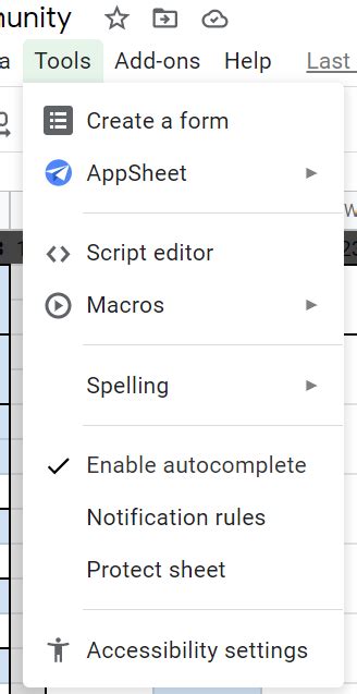Script Editor Does Not Show In Google Sheets Tools Google Docs Editors Community