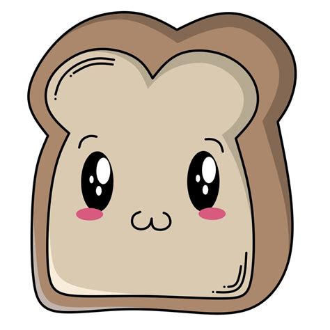 Kawaii Bread Character 17536978 Vector Art At Vecteezy